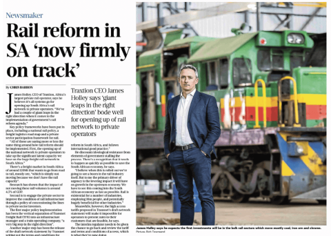 Rail reform in SA ‘now firmly on track’ | Traxtion